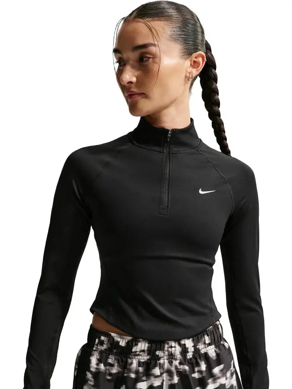 Nike Tempo Dri-fit Fitted 1/2-zip Running Top - Black