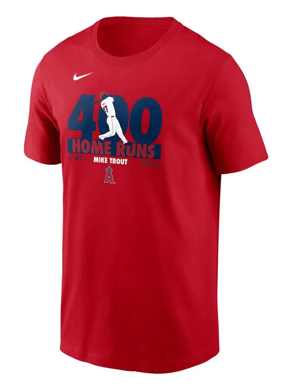 Nike Mike Trout Los Angeles Angels 400 Home Runs Mlb T-shirt - Red