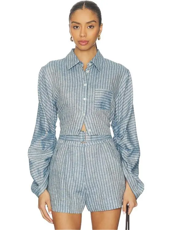 HEVRON Raquel Top - Blue