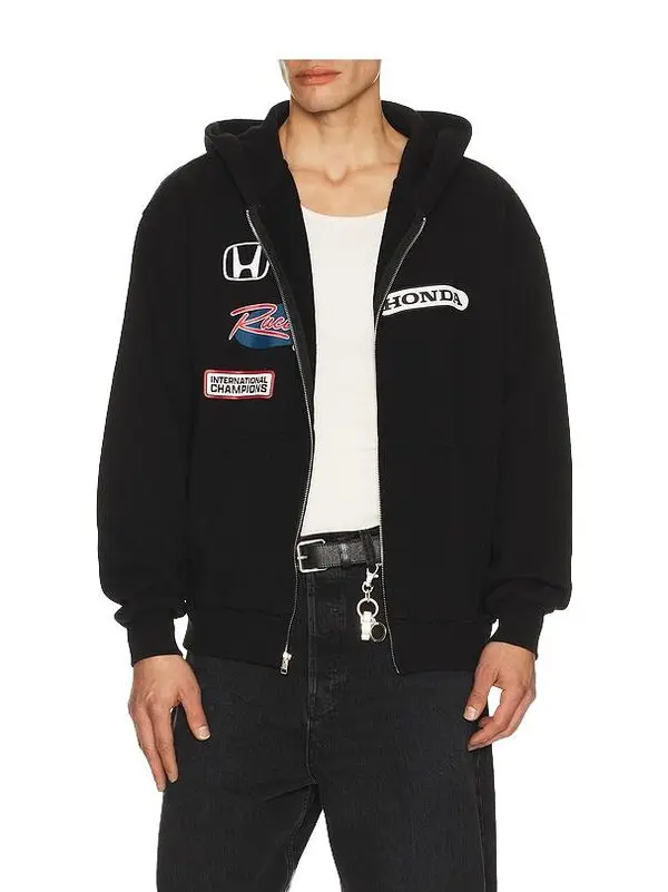 CPTN APPAREL Raceworks Full Zip Hoodie - Black