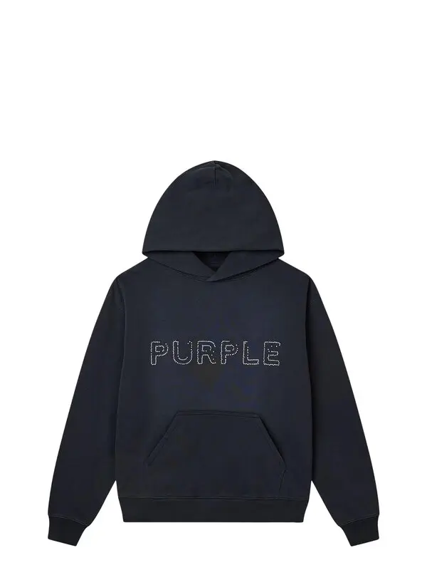 PURPLE BRAND French Terry Pullover Hoodie - Black