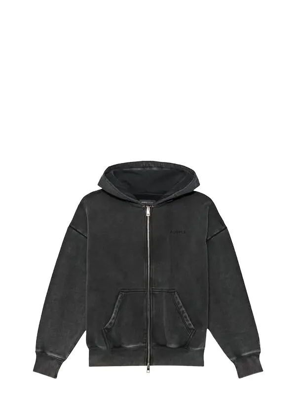 PURPLE BRAND Fleece Zip-up Hoodie - Black