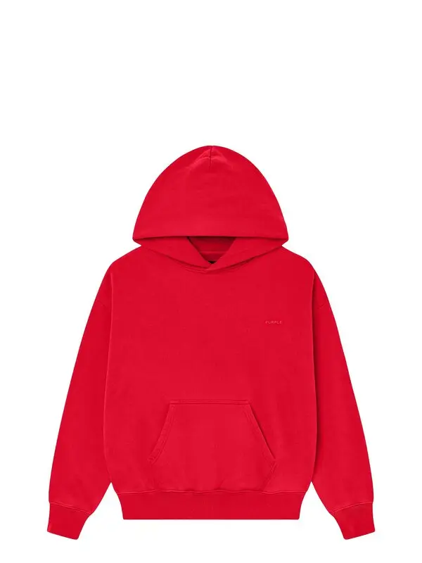 PURPLE BRAND Fleece Pullover Hoodie - Red