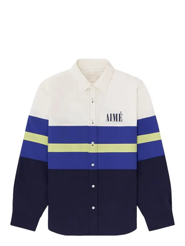 Aimé Leon Dore Colorblock Logo Shirt - Blue