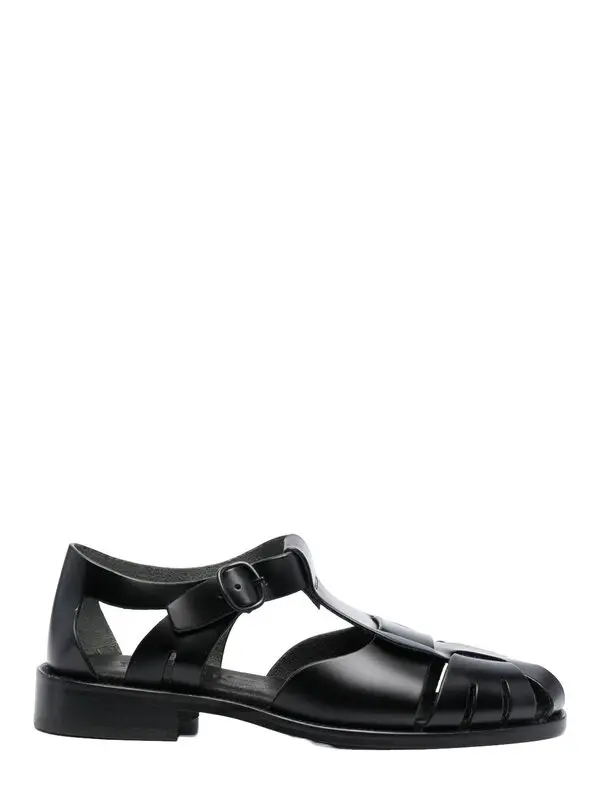 Hereu Pesca Leather Sandals - Black