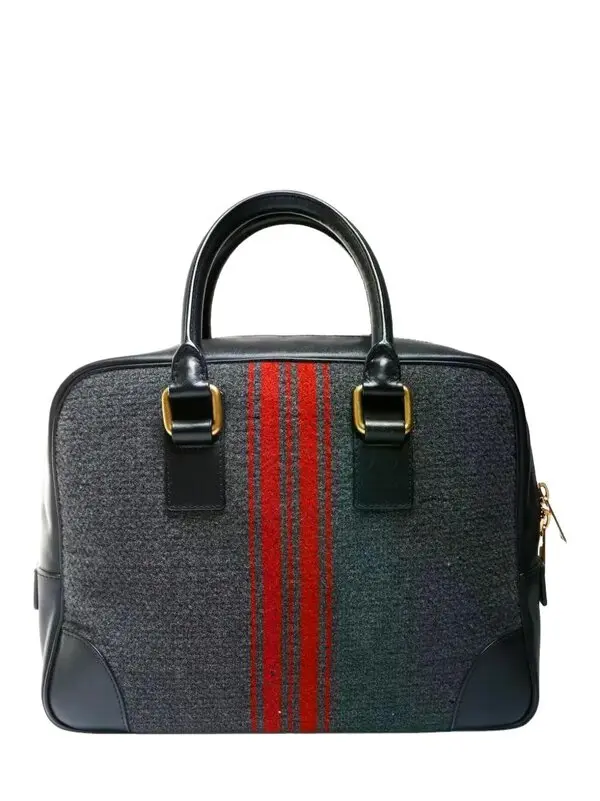 Celine 2000s Striped Wool Tote Bag - Grey