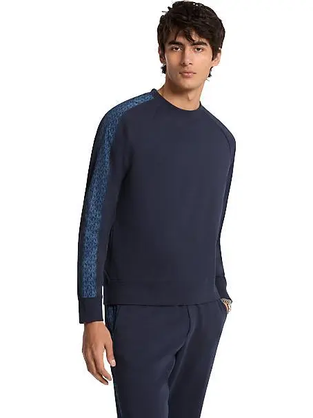 Michael Kors Cotton-blend Crewneck Pullover - Blue