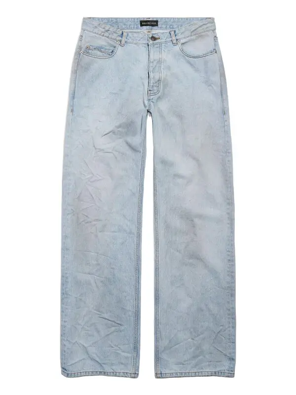 Balenciaga Distressed Relaxed Fit Pants - Blue
