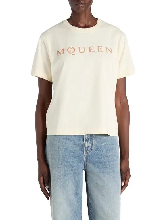 Alexander McQueen Jersey Logo T-shirt - Cream
