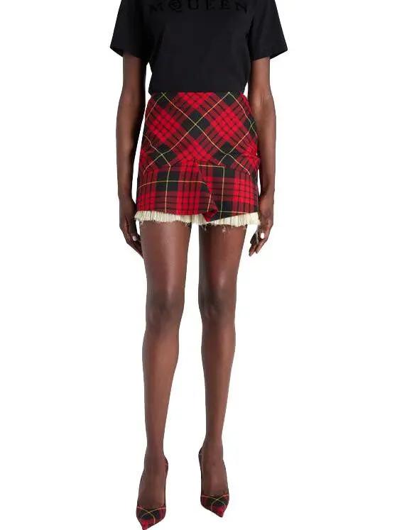 Alexander McQueen Tartan Miniskirt - Bordeaux