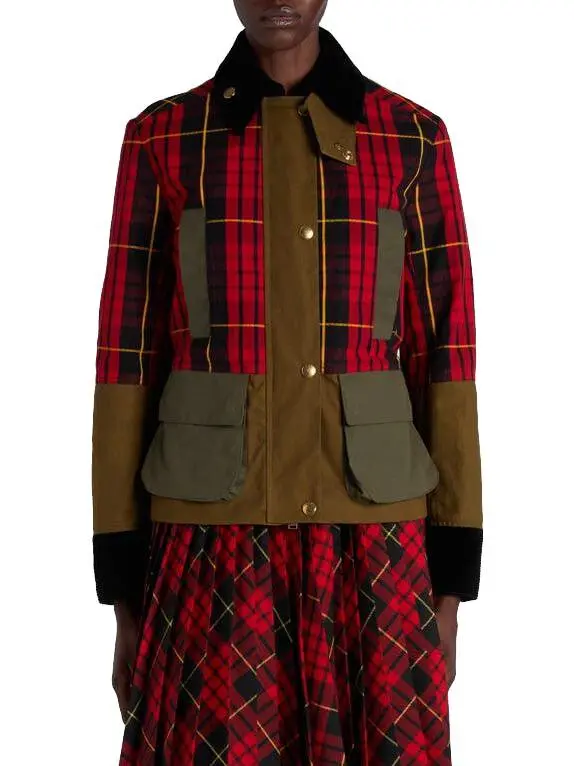 Alexander McQueen Deconstructed Tartan Ripstop Jacket - Bordeaux