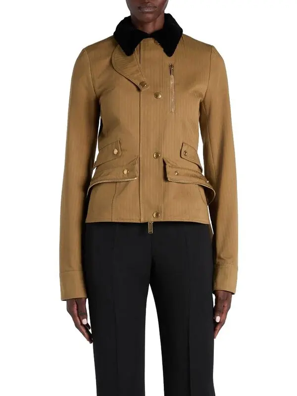 Alexander McQueen Cotton Herringbone Jacket - Light Brown
