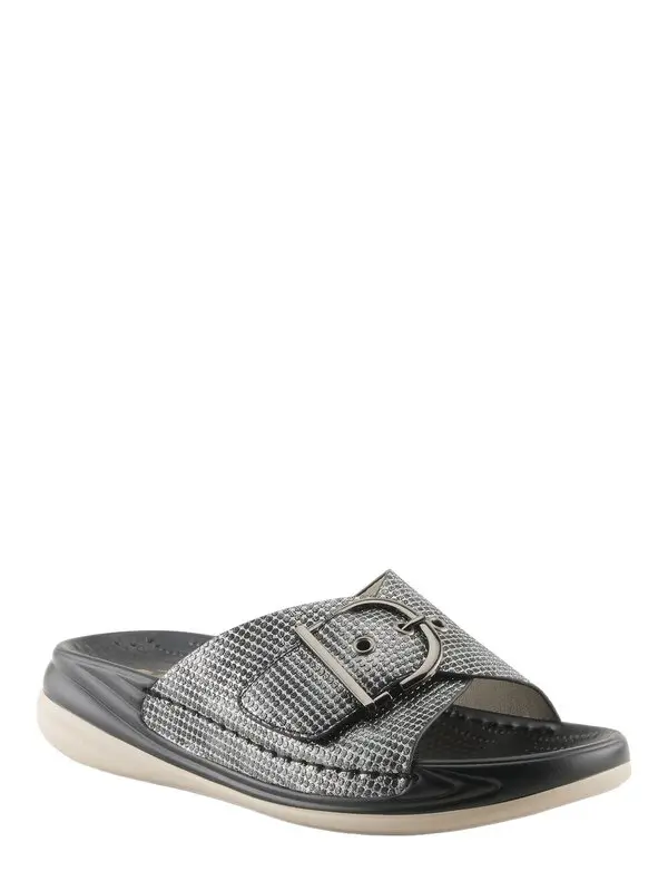 SPRING STEP SHOES Brewer Slide Sandal - Black Metallic