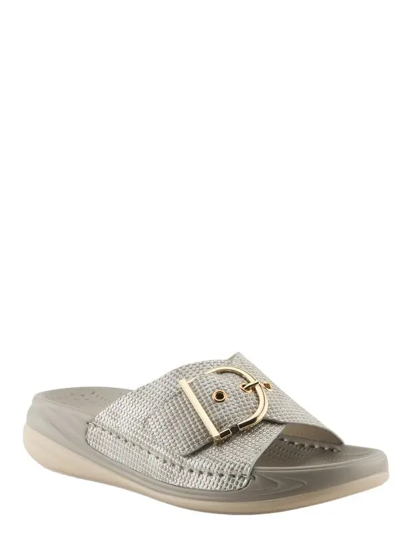 SPRING STEP SHOES Brewer Slide Sandal - Grey Metallic