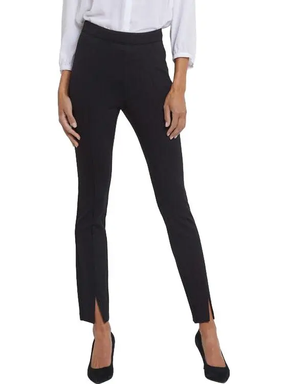 NYDJ Zelda Split Hem Slim Straight Leg Pants - Black