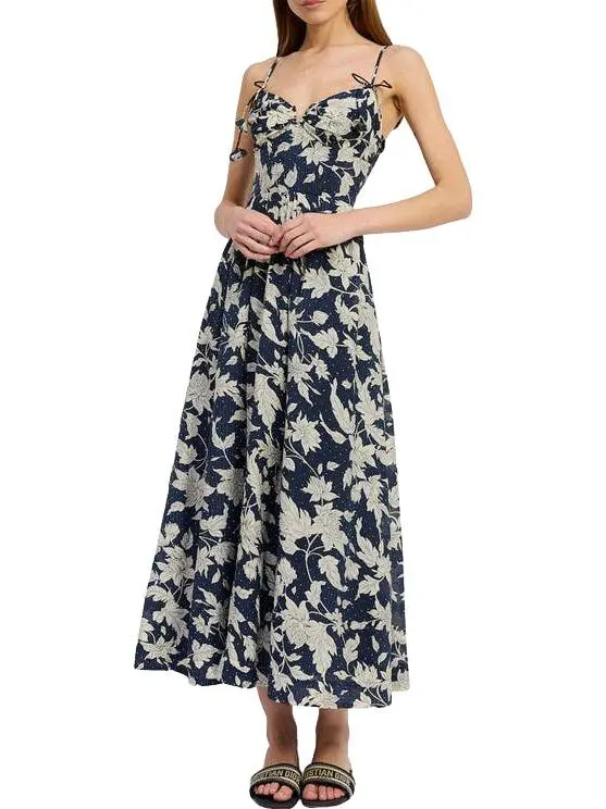 EN SAISON Madeline Floral Maxi Dress - Navy Ivory