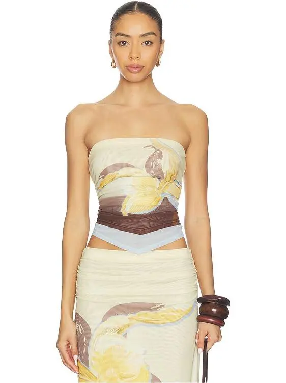 SOVERE / Dahlia Strapless Mesh Top - Breeze