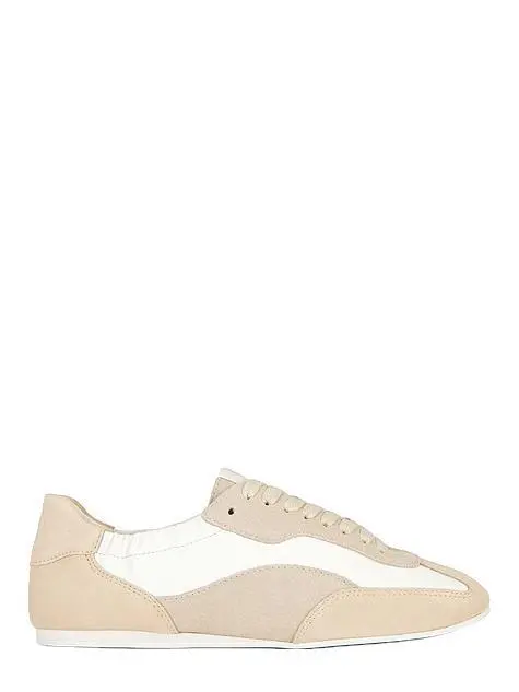 Simkhai Georgie Elasticized Leather Combo Sneaker - Cream