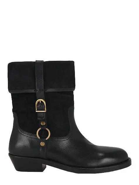 Isabel Marant Ildra Buckle Boots - Faded Black
