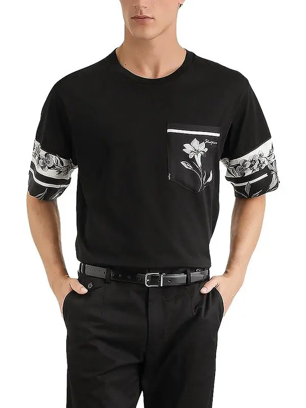 Dolce & Gabbana Floral Pocket T-shirt - Black