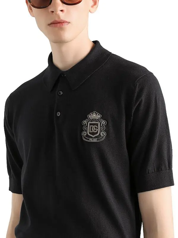 Dolce & Gabbana Logo Emblem Polo Shirt - Dark Navy
