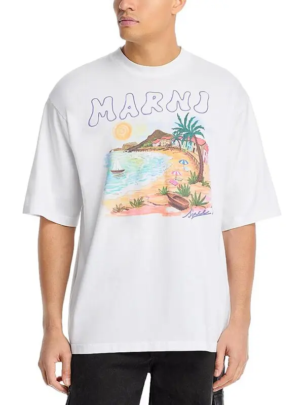 Marni Tropical Print Tee - Lily White