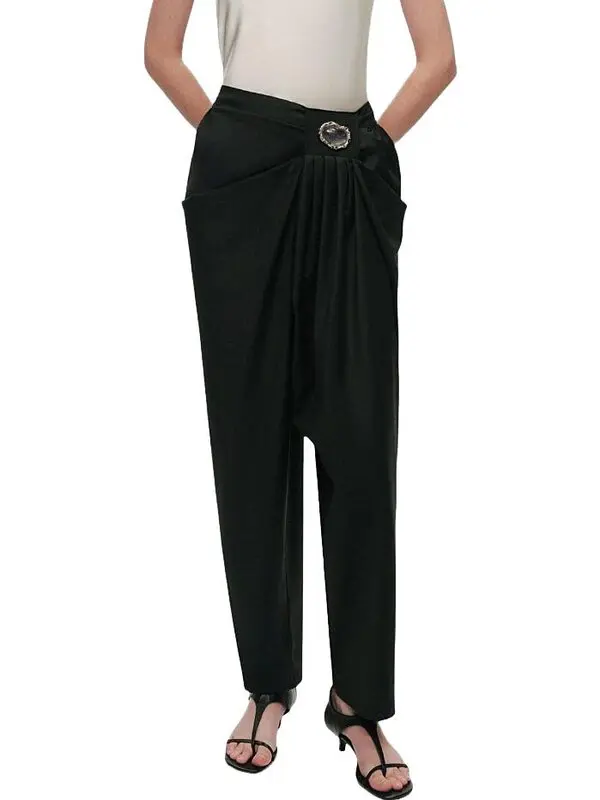 NOCTURNE Accessory Detailed Pleated Trousers - Black