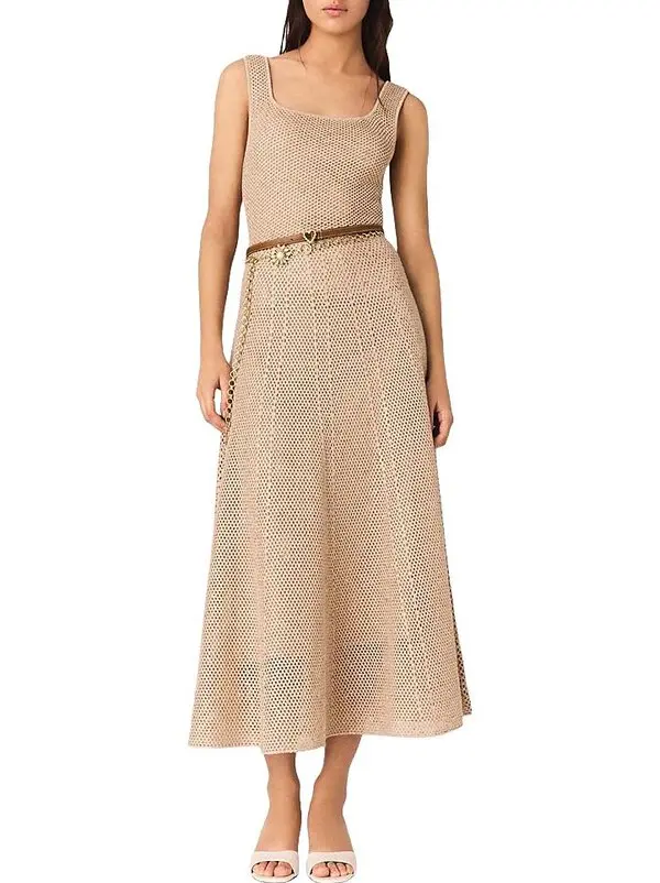 Maje Knit Midi Dress - Nude