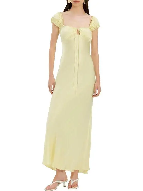 Bardot Stasia Satin Slipdress - Canary Yellow