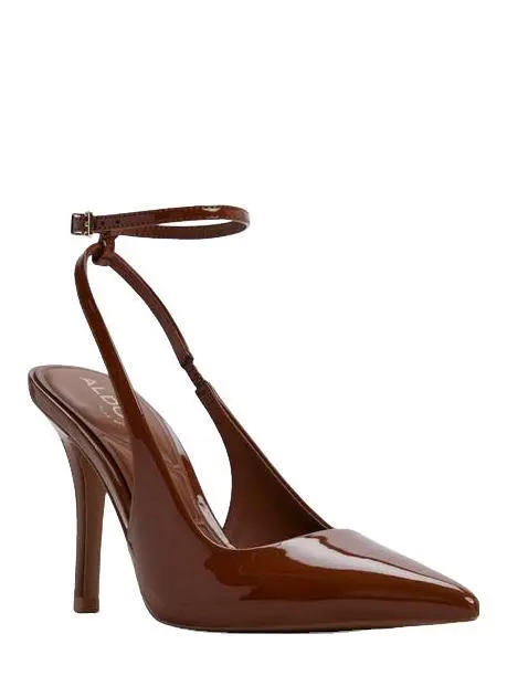 Aldo Nikoletta Pointed Toe Ankle Strap Pumps - Camel