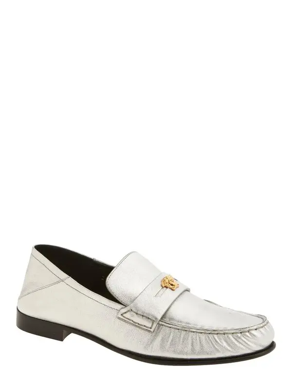 Versace Medusa Convertible Penny Loafer - Silverersace Gold