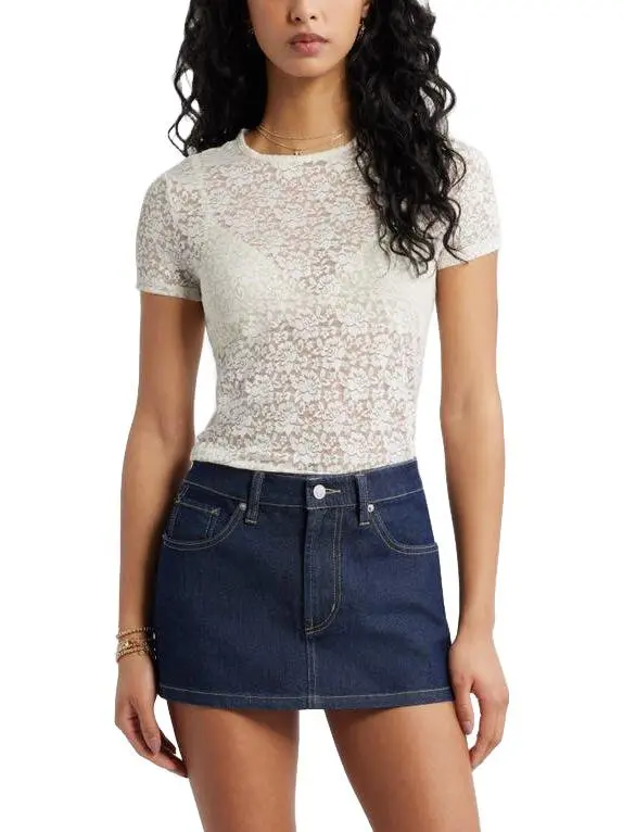 Bp. Stretch Lace Top - Ivory