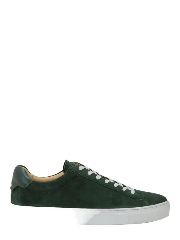 REISS Suede Low-top Trainers - Emerald Green