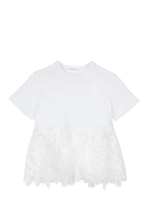 Cecilie Bahnsen Conni Lace-panel T-shirt - White