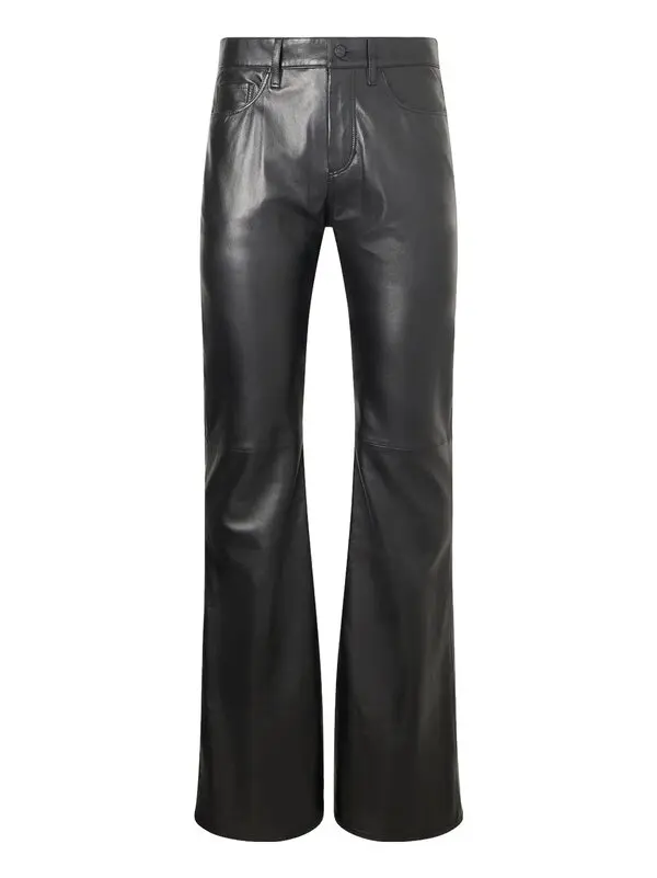 Acne Studios Flared Panelled Leather Trousers - Black
