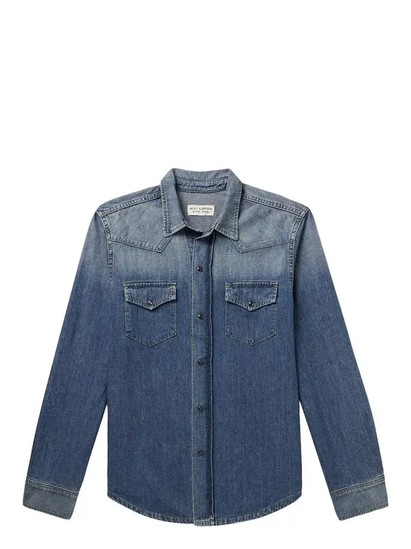 NILI LOTAN Travis Denim Shirt - Blue