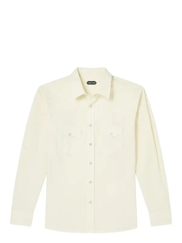 TOM FORD Garment-dyed Denim Shirt - Yellow