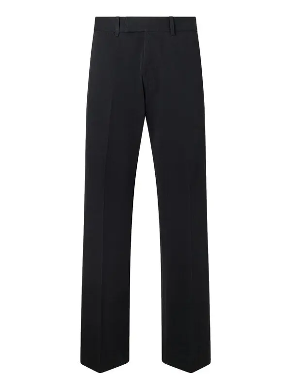 TOM FORD Wide-leg Cotton-drill Trousers - Black