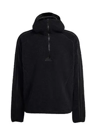 Adidas Borg Fleece Teamgeist 1/4 Zip Hoodie - Black