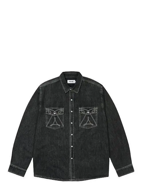 PALACE Denim Western Over Shirt - Black
