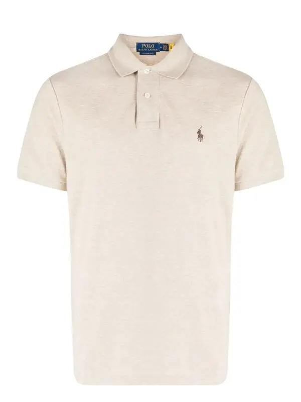 Polo Ralph Lauren Custom Slim Fit Short Sleeve Mesh Polo - Expedition Dune Heather