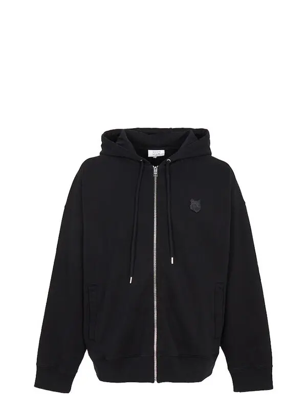 Maison Kitsuné Fox Head Zip-up Sweatshirt - Black
