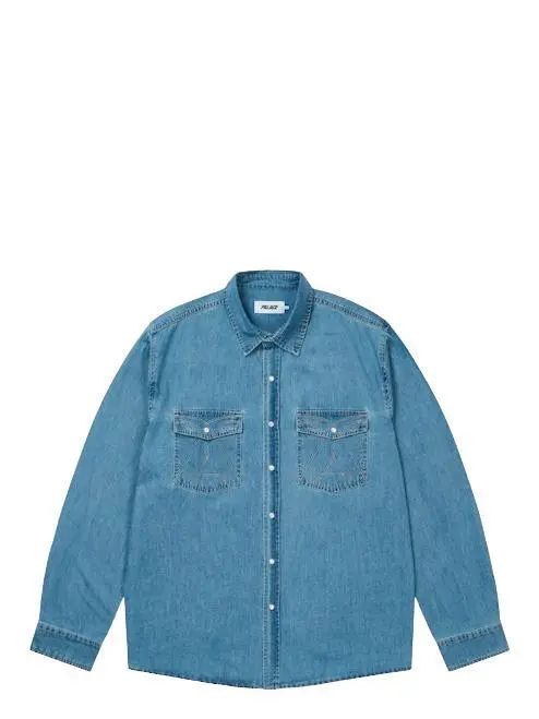 PALACE Denim Western Over Shirt - Stone Wash
