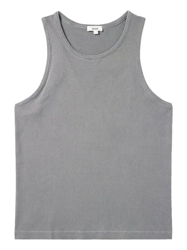 AGOLDE Viggo Ribbed Tank Top - Gray