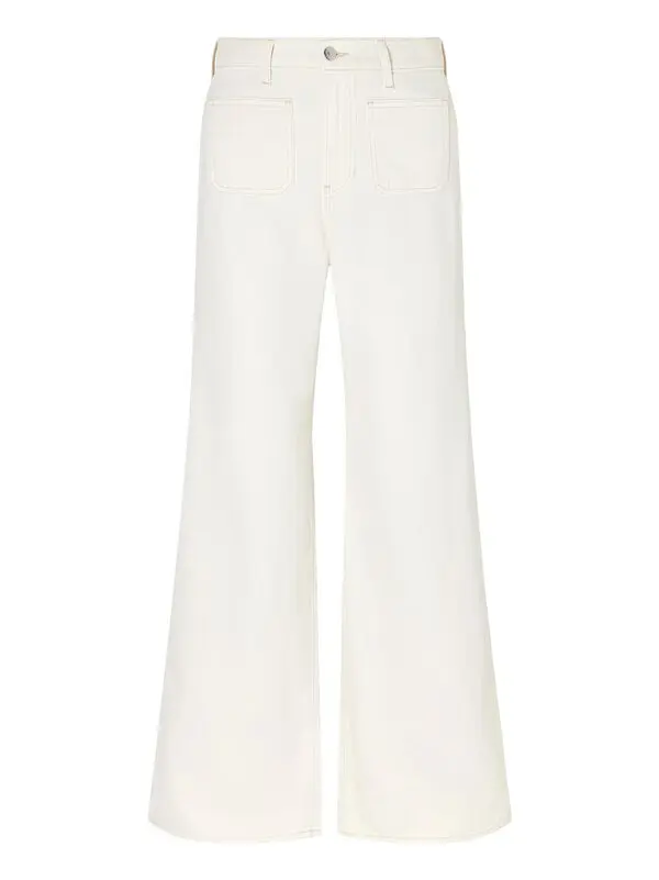 Veronica Beard Kasey Mid-rise Wide-leg Jeans - Neutrals