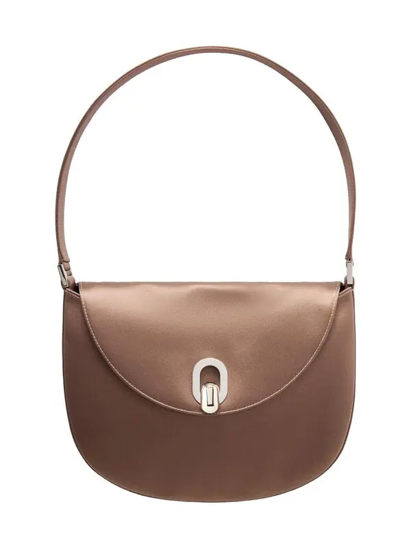 Savette Tondo Small Satin Shoulder Bag - Brown