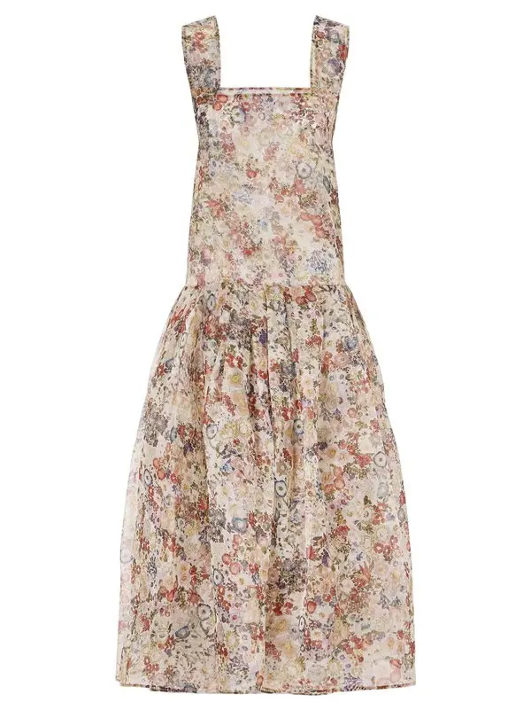 Khaite Amello Floral-print Midi Dress - White