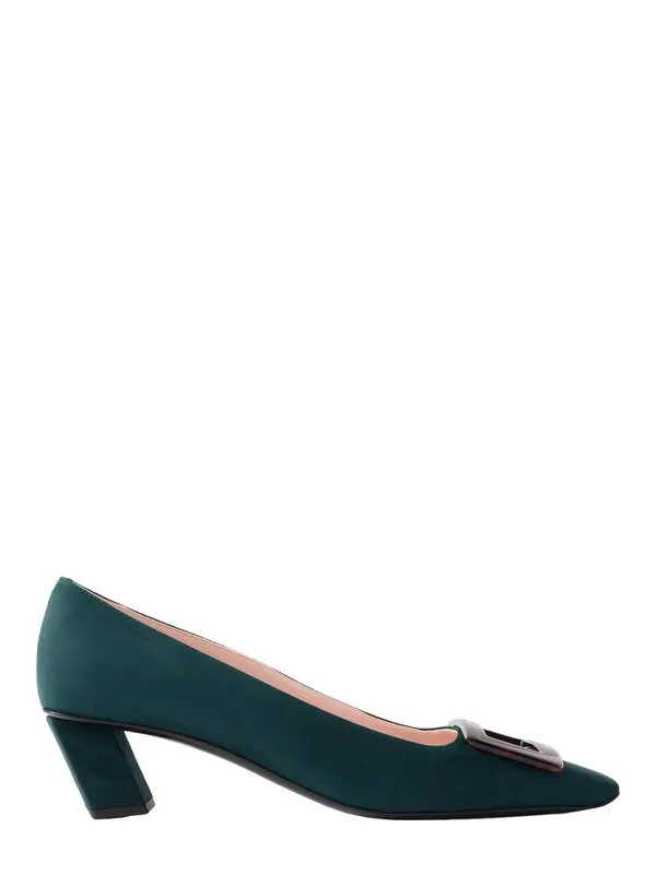 ROGER VIVIER Belle Vivier 45 Suede Pumps - Green