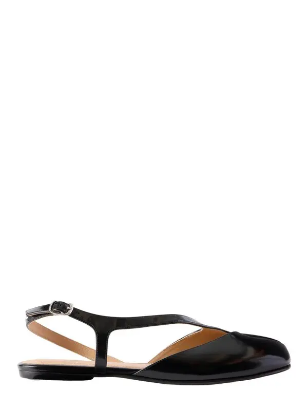 MAISON MARGIELA Tabi Split-toe Leather Slingback Flats - Black
