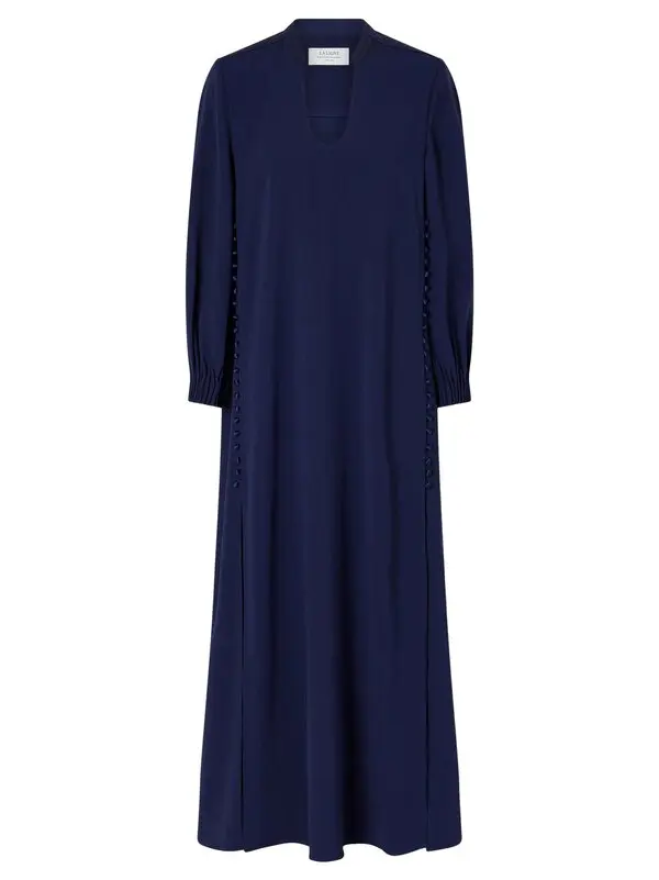 LA LIGNE Francine Button-detailed Crepe Maxi Dress - Navy